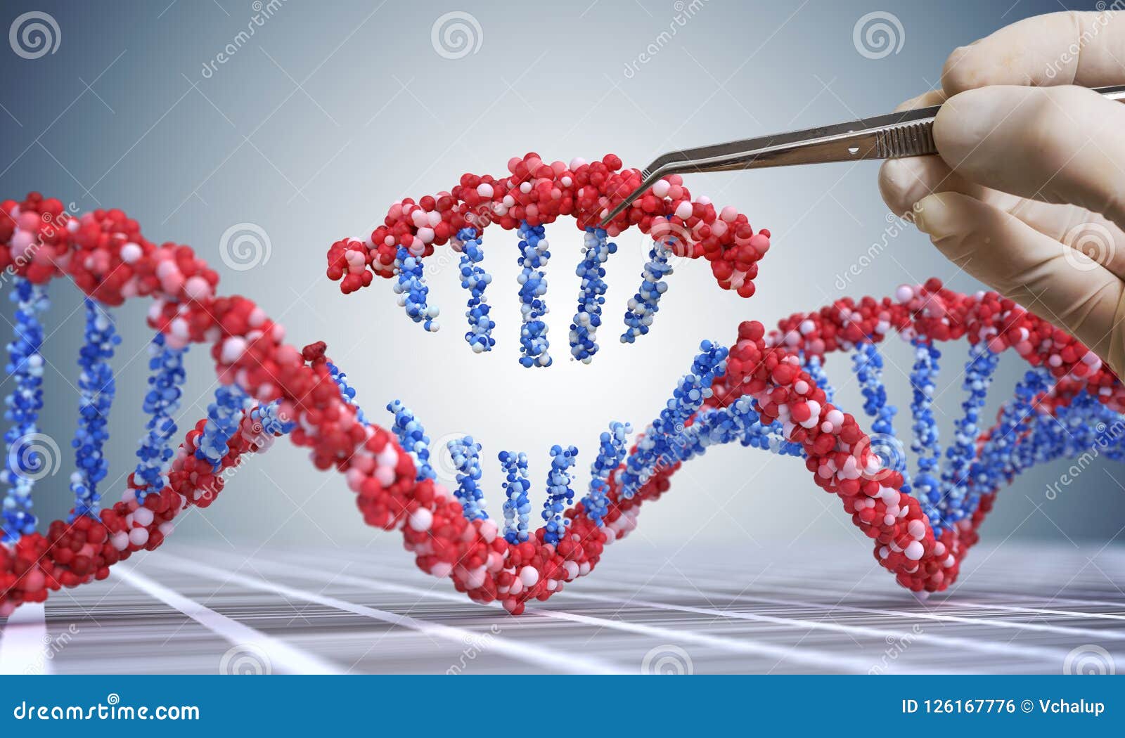 Genetic Engineering, GMO and Gene Manipulation Concept. Hand is ...