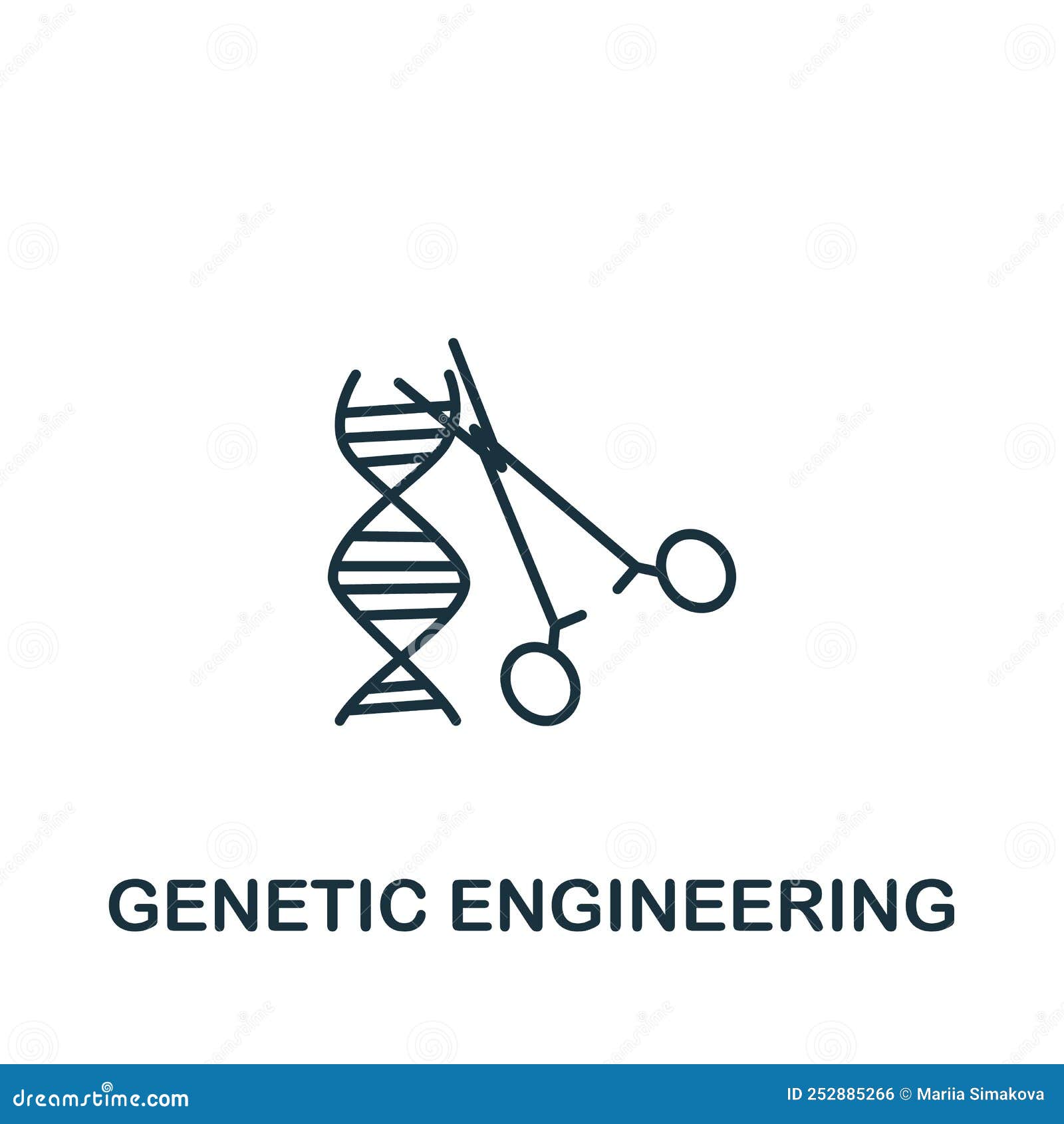 Genetic Engineering Icon. Monochrome Simple Bioengineering Icon for ...