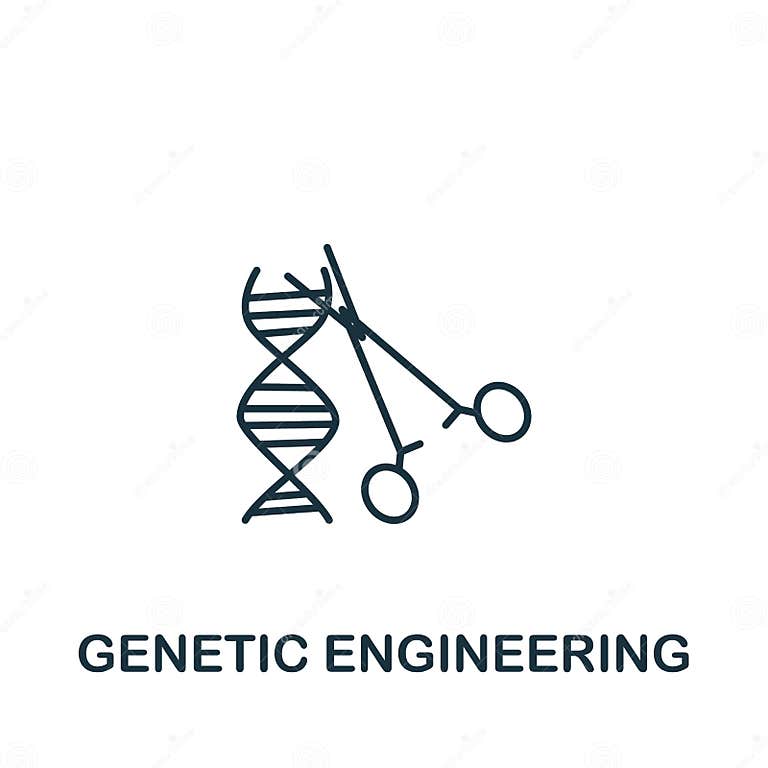Genetic Engineering Icon. Monochrome Simple Bioengineering Icon for ...
