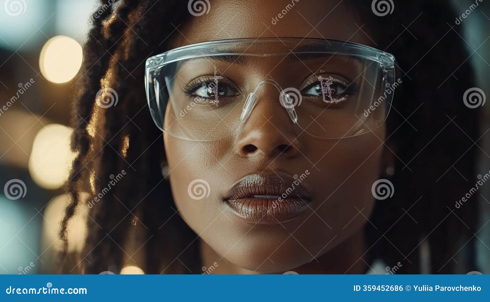 A Genetic Engineering Lab. a Scientist Observes Molecular Structures on ...