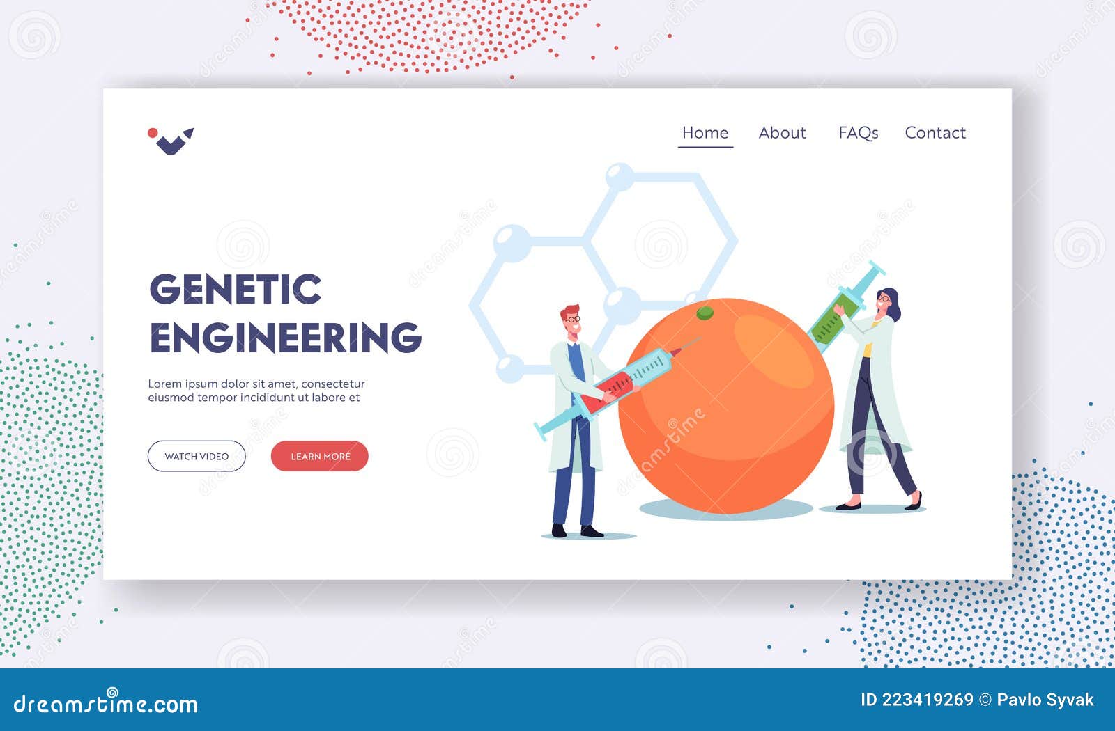 Genetic Engineering Landing Page Template. Genetically Modified Food ...