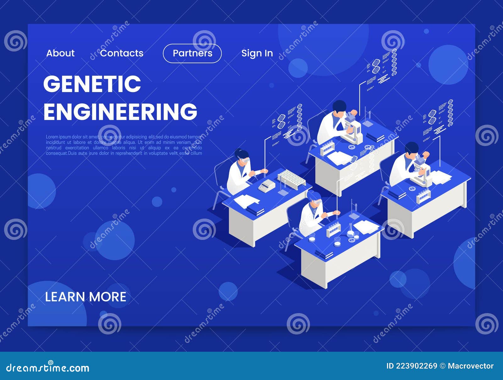 Genetic Engineering Page Design Stock Vector - Illustration of template ...