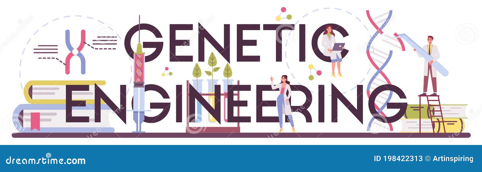 Genetic Engineering Typographic Header. Science Technology Stock Vector ...