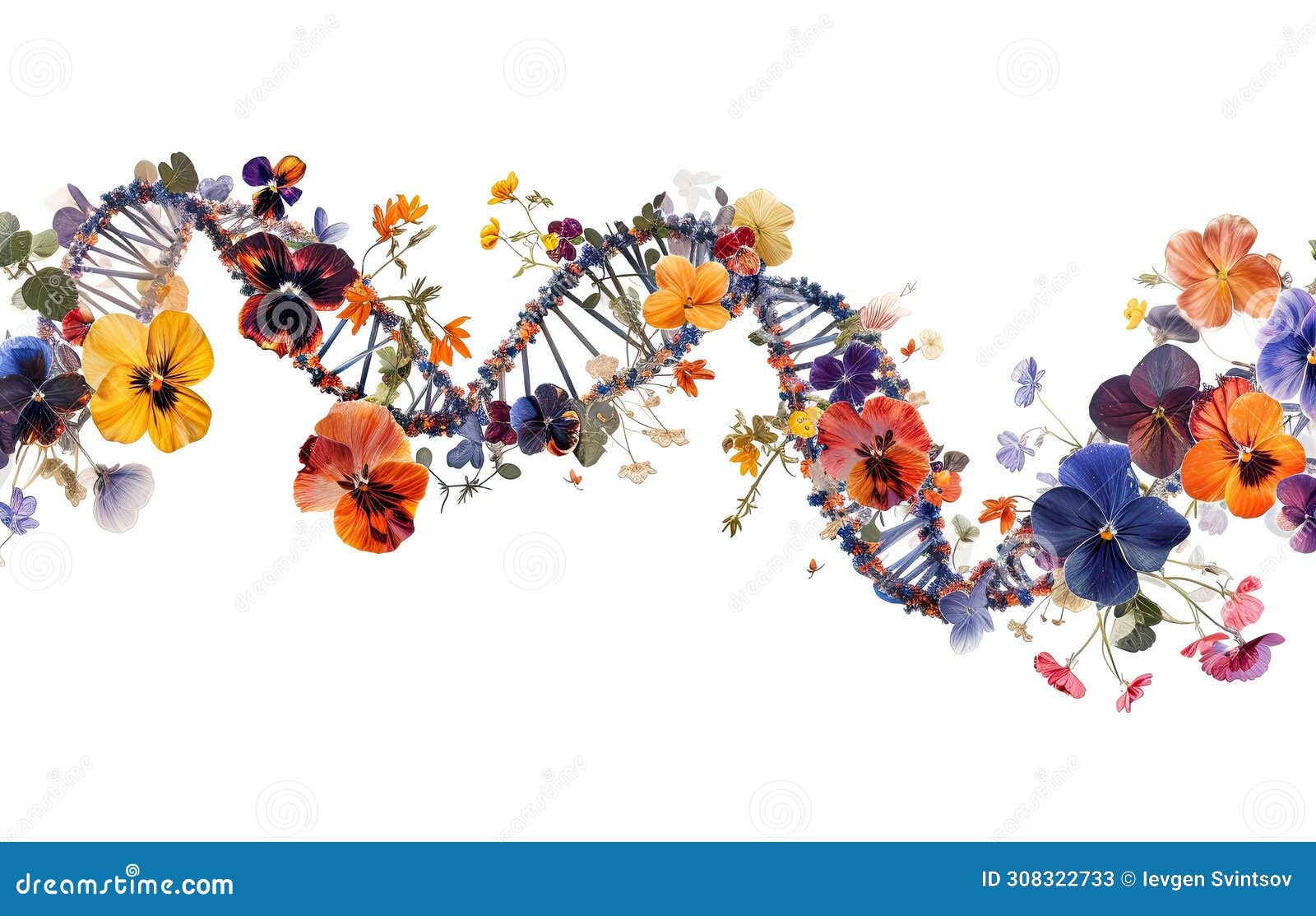 Genetic Floral Composition Flowers Arranged To Represent Molecular ...