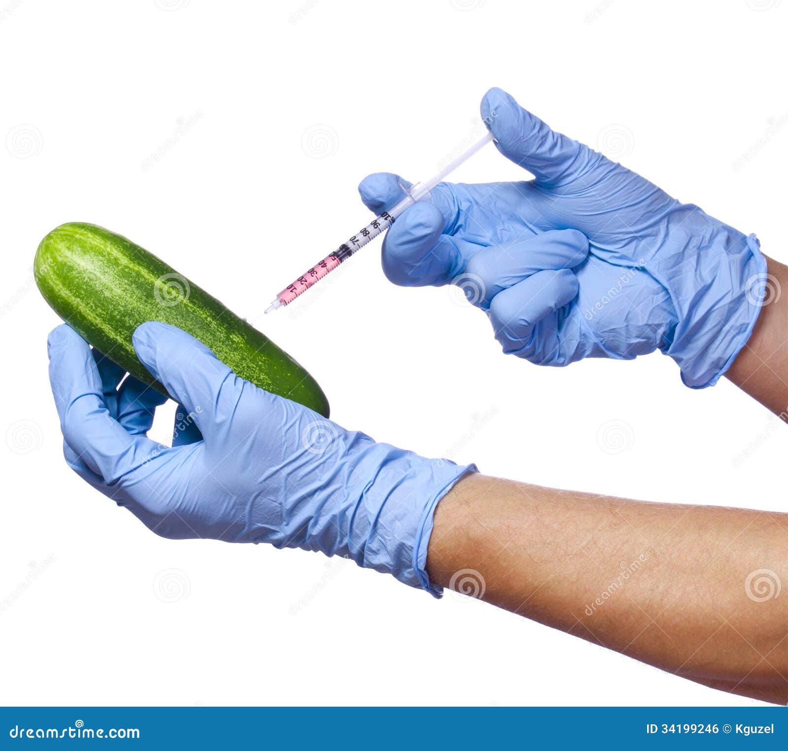 Genetic Injection Into Cucumber Isolated On White Background ...
