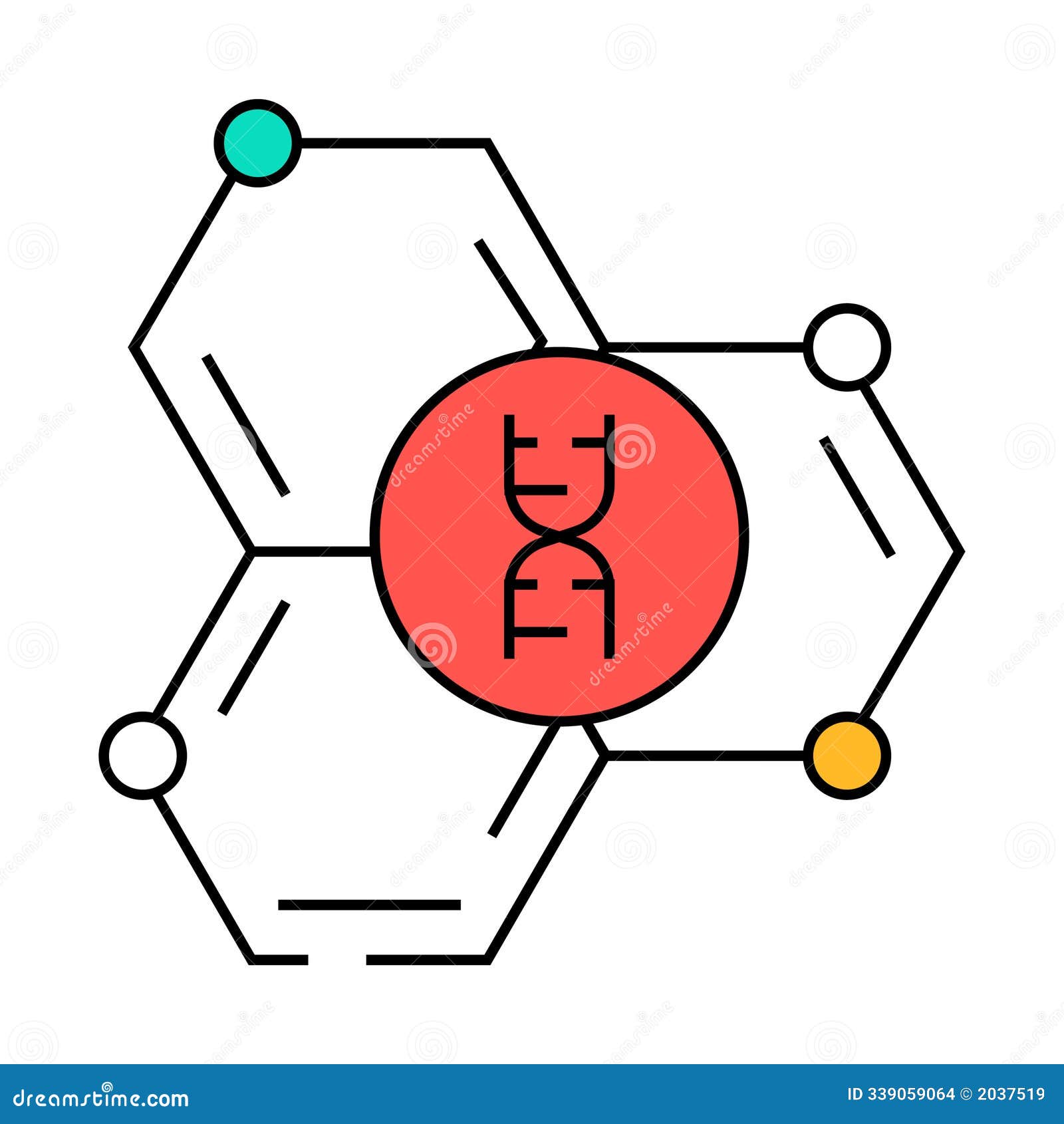 Genetic Molecular Structure Icon Color Illustration Stock Vector ...