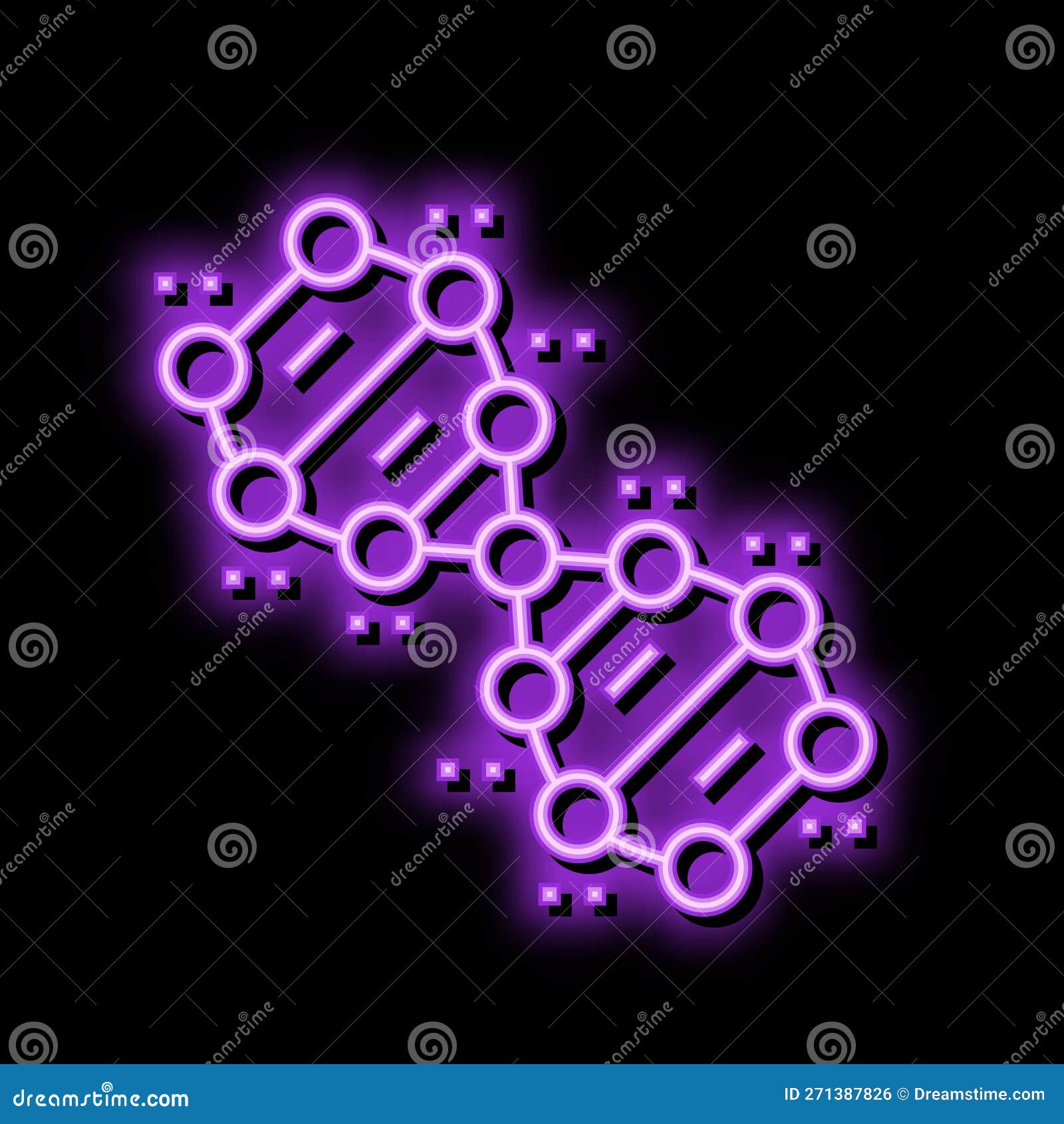 Genetic Molecular Structure Neon Glow Icon Illustration Stock Vector ...