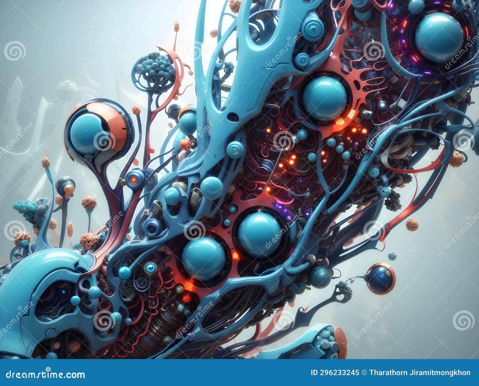 Genetic Nexus: Biopunk Abstract Synthesis in Visuals Stock Illustration ...