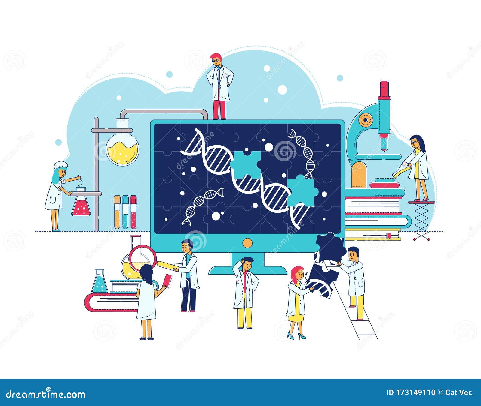 Genetic Biotechnology Research Symbol Stock Illustration ...