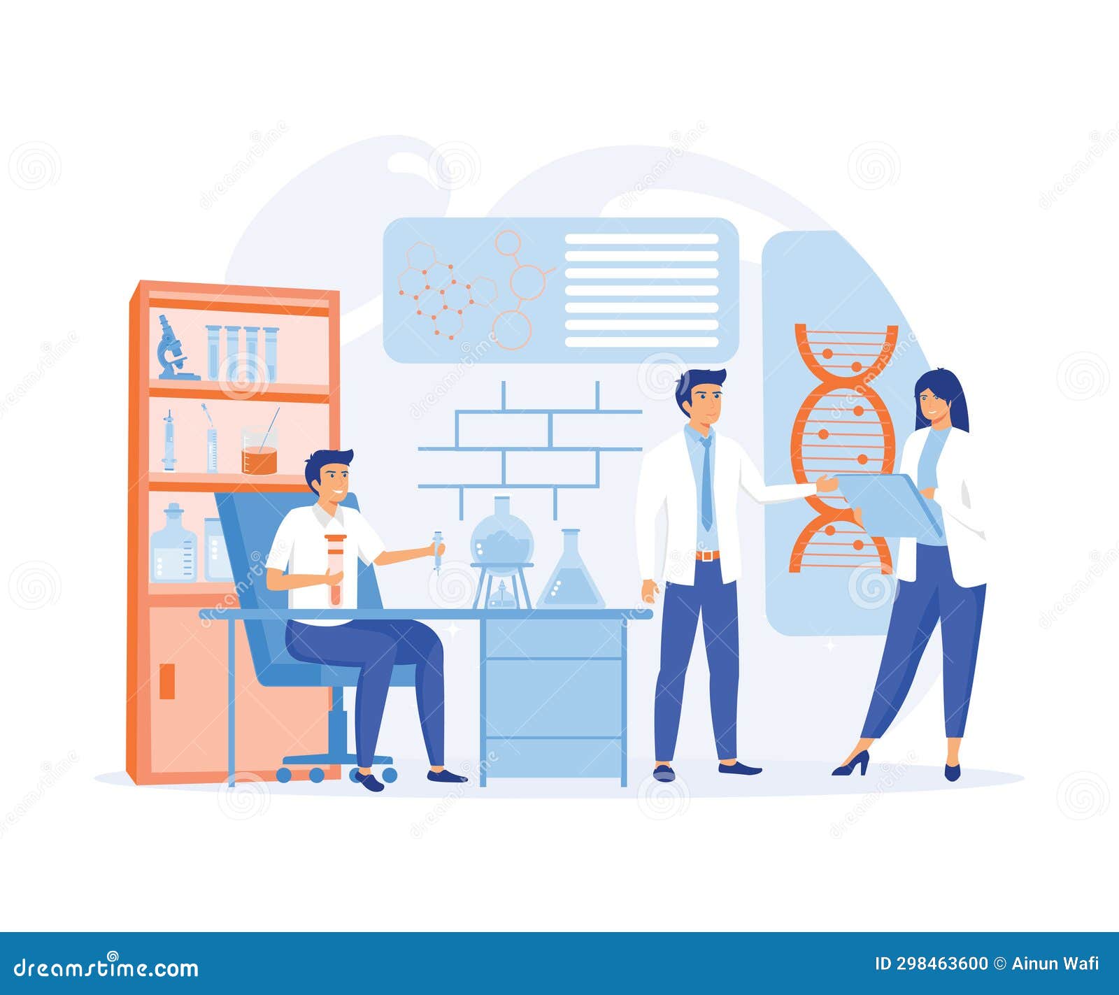 Genetic Science. DNA Molecule Laboratory Research, Gene Structure ...