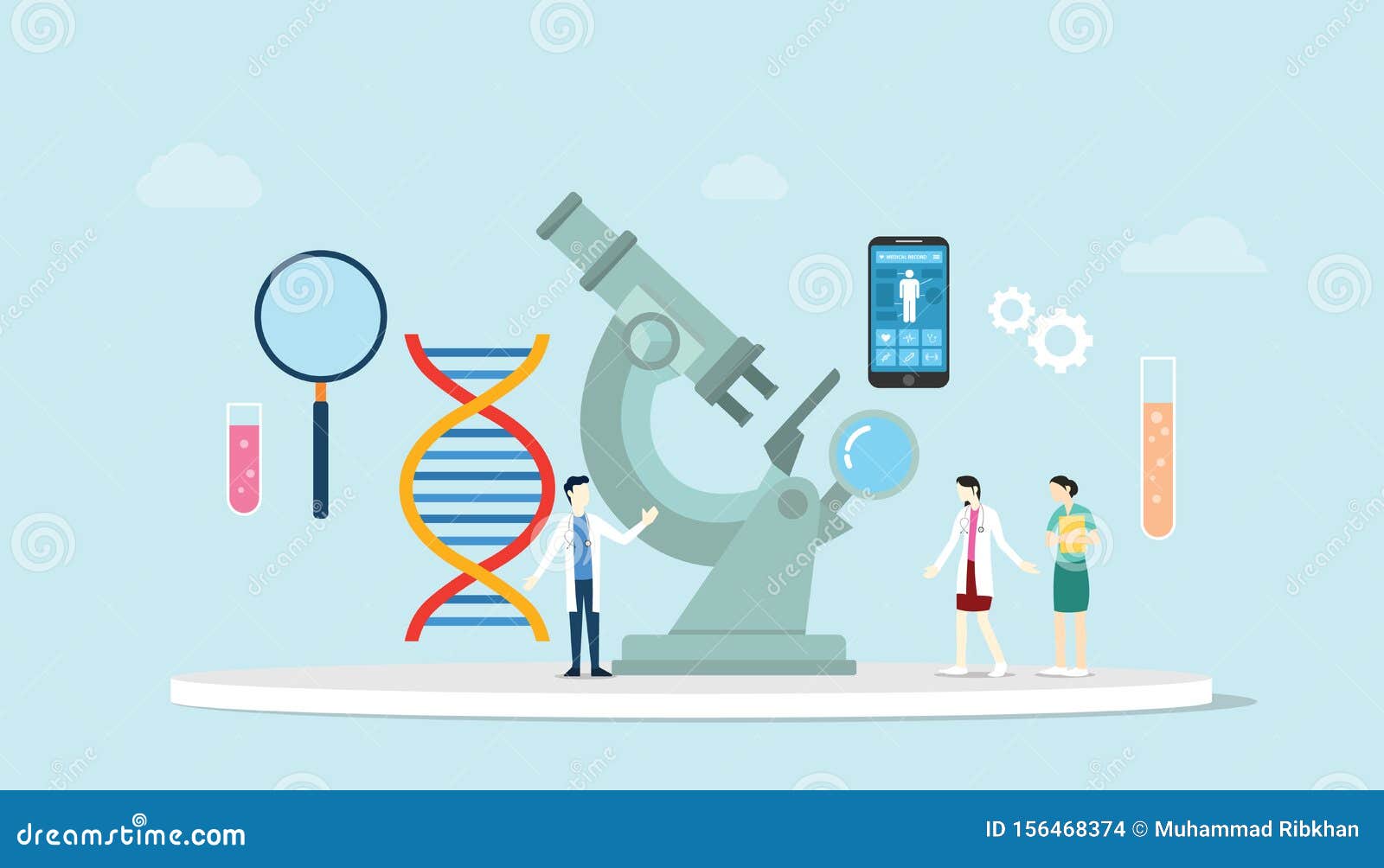 Genetic Science Laboratory Concept, Nucleotide Research, Vector ...