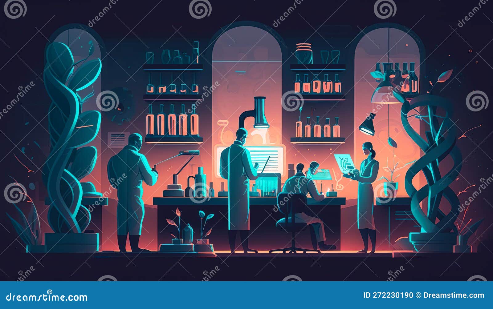 Genetic Scientists in the Lab. Genome and DNA Code Science Research ...