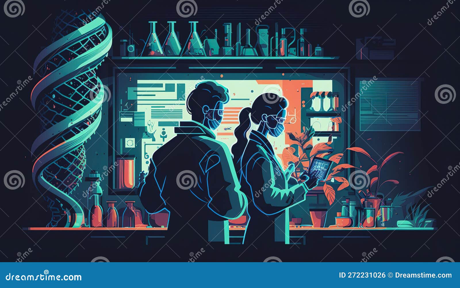 Genetic Scientists in the Lab. Genome and DNA Code Science Research ...