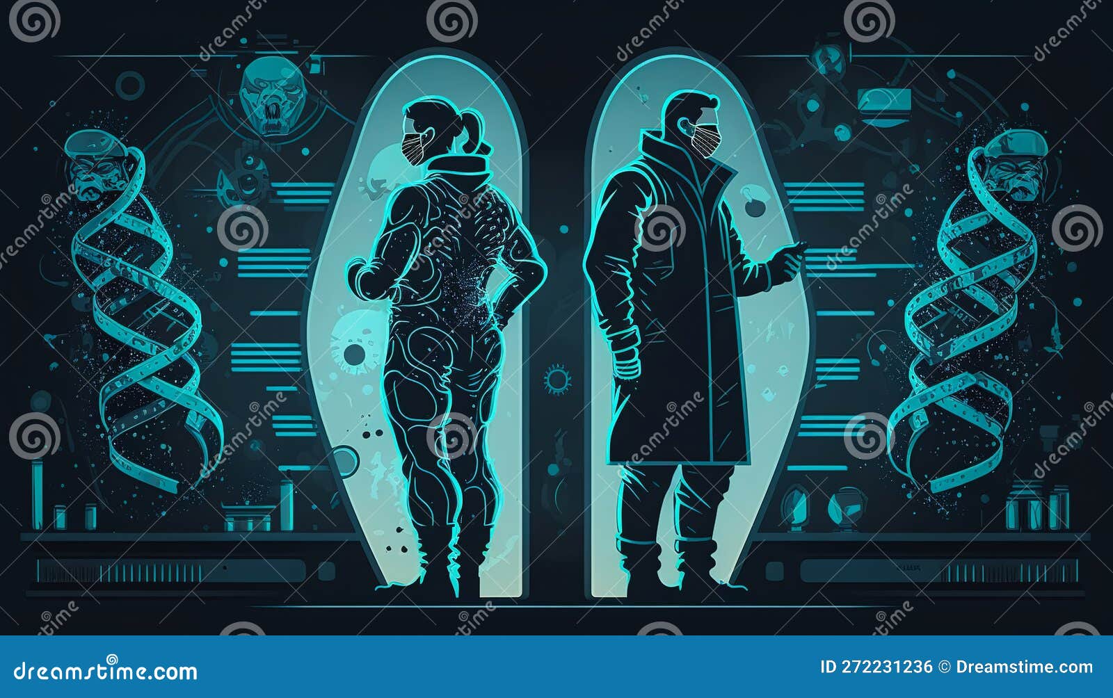 Genetic Scientists in the Lab. Genome and DNA Code Science Research ...