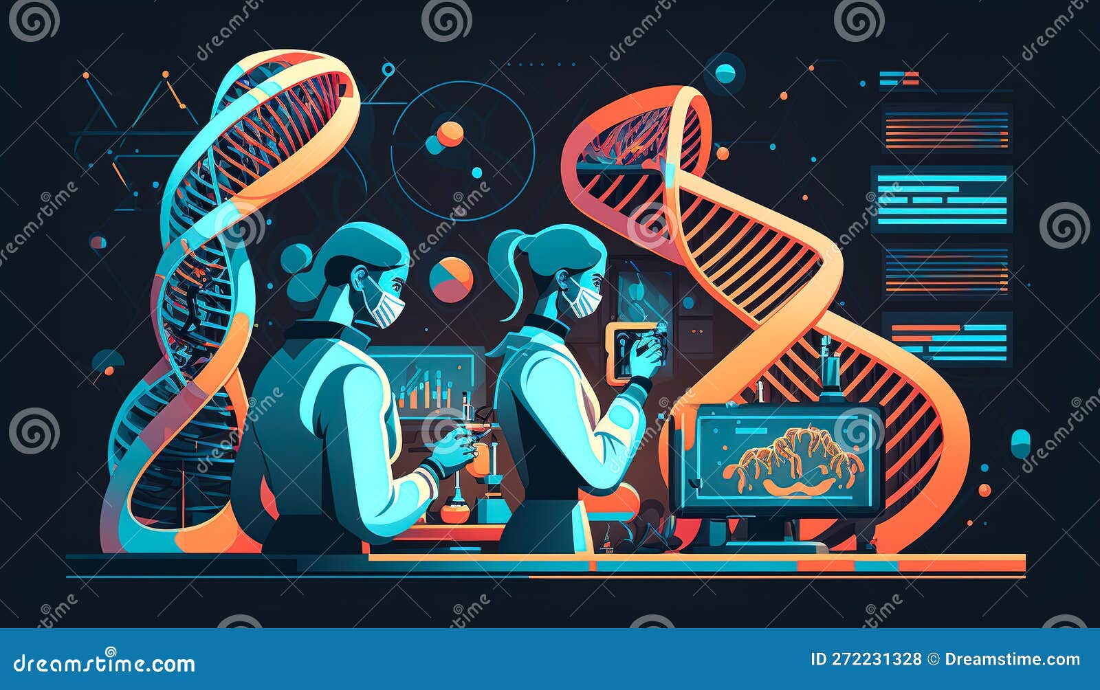 Genetic Scientists in the Lab. Genome and DNA Code Science Research ...