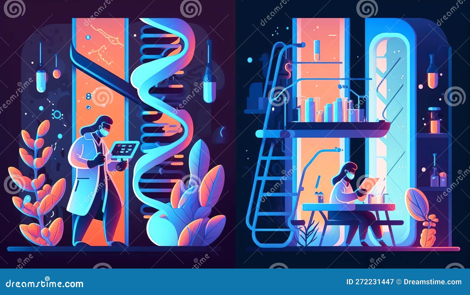 Genetic Scientists in the Lab. Genome and DNA Code Science Research ...