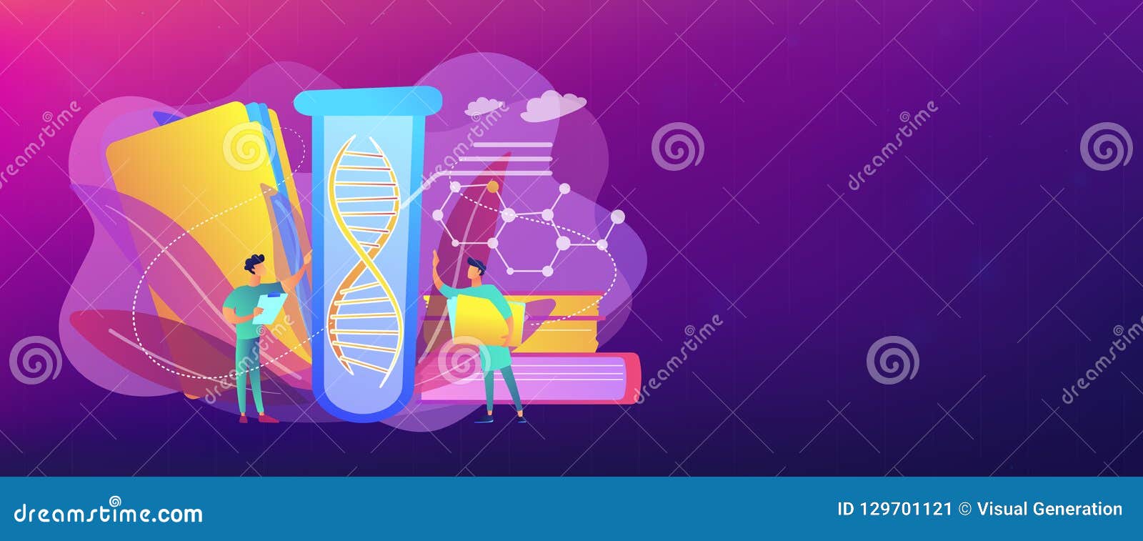 Genetic Testing Concept Banner Header. Stock Vector - Illustration of ...