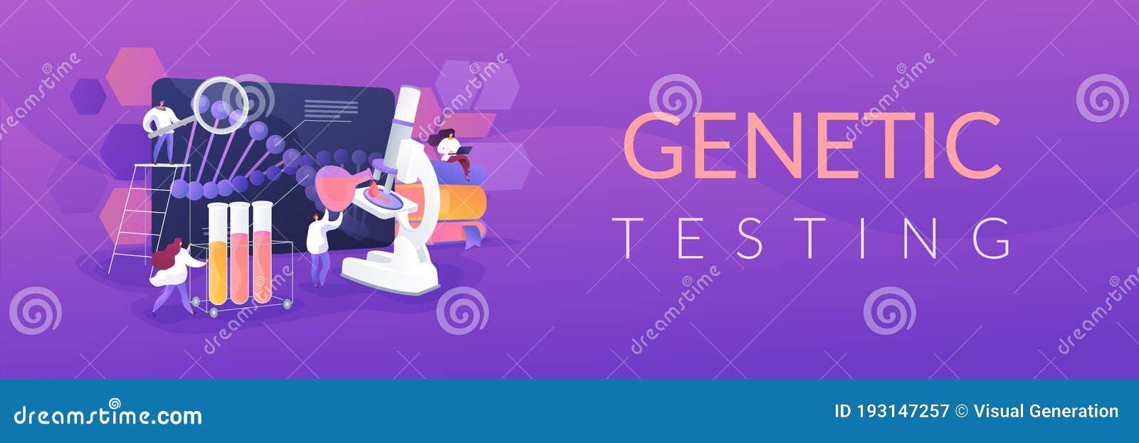 Genetic Testing Concept Banner Header Stock Vector - Illustration of ...
