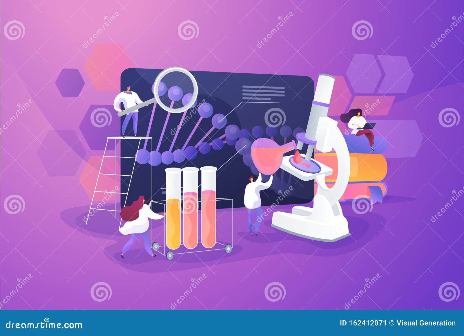 Genetic Testing Concept Vector Illustration Stock Vector - Illustration ...