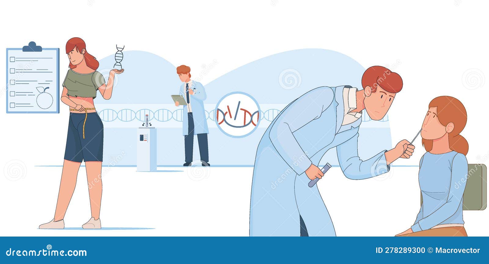 Genetic Testing Flat Composition Stock Vector - Illustration of ...