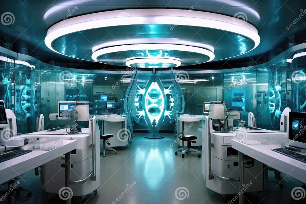 Genetic Testing Lab with Automated Dna Sequencers Stock Image - Image ...