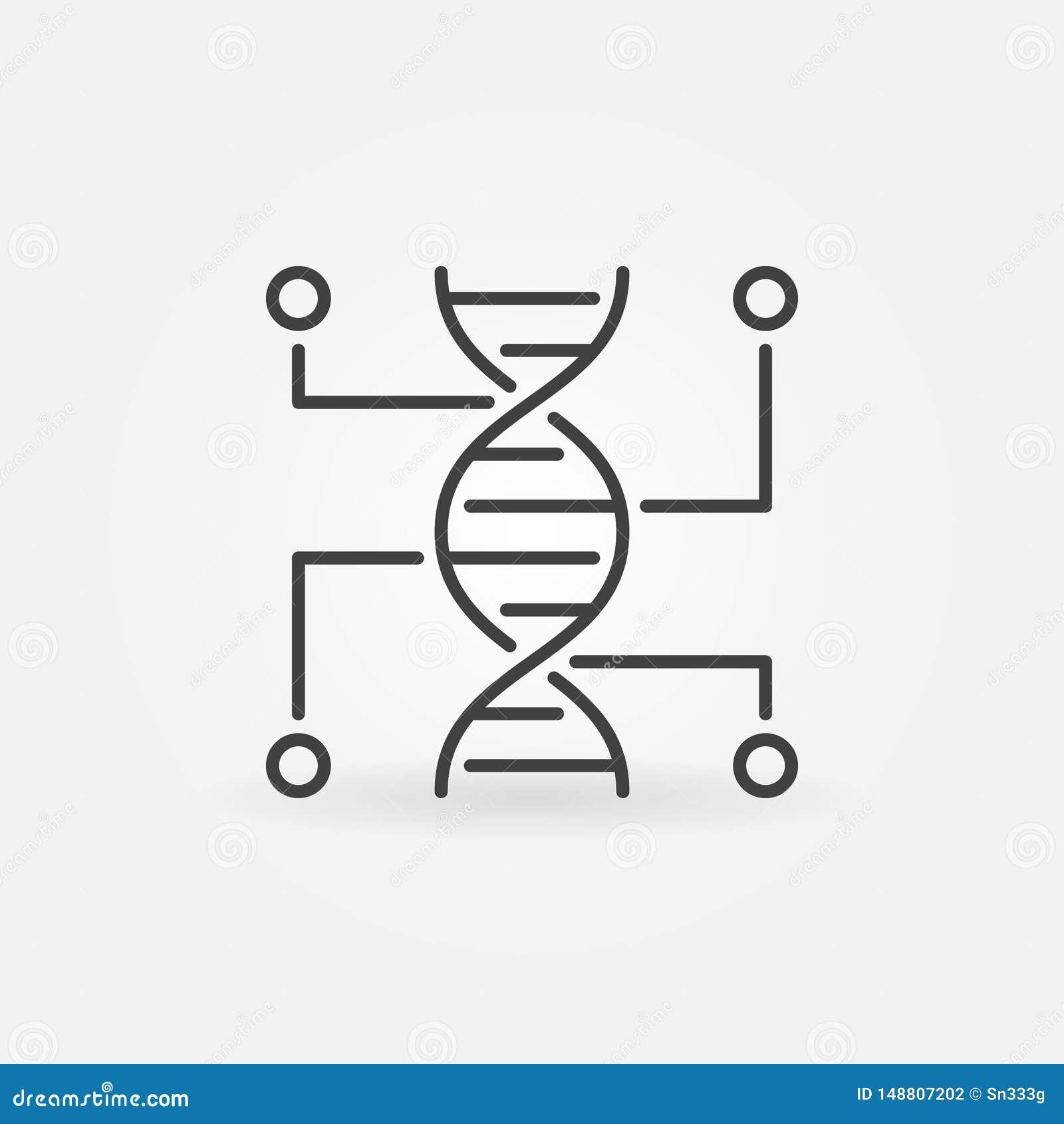 Genetic Testing Vector Line Icon. DNA Outline Symbol Stock Vector ...