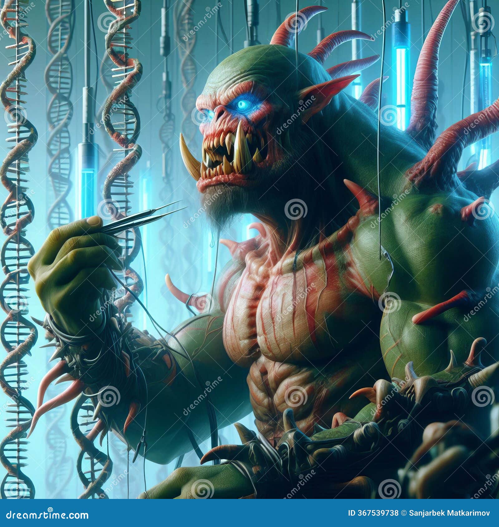 Genetically Engineered Dragon On Graffiti Wall Stock Photo ...