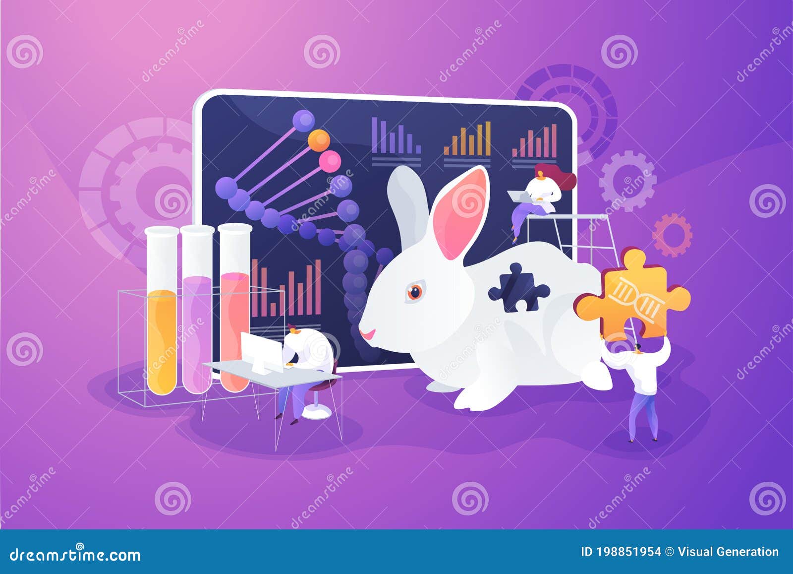 Genetically Modified Animals Concept Vector Illustration Stock Vector ...