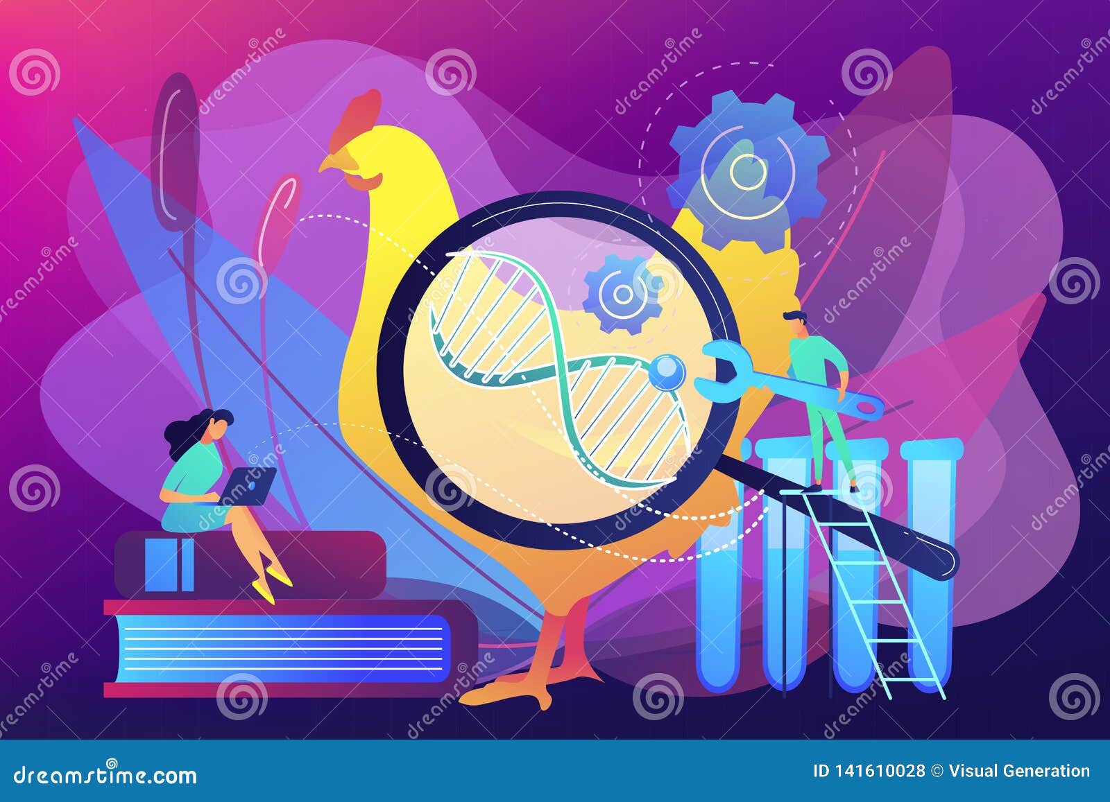 Animal Experiments Abstract Background Vector Illustration ...