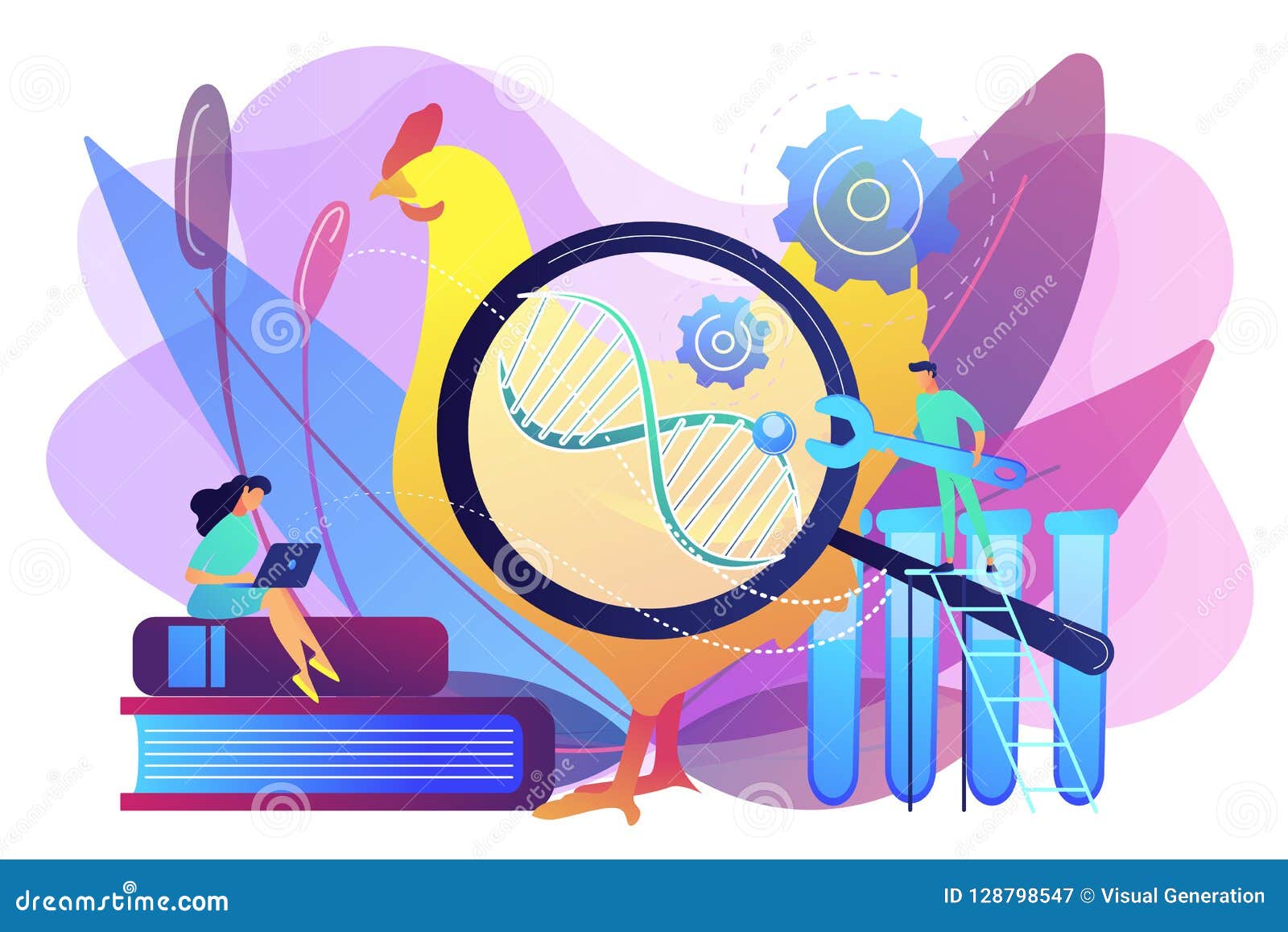 Animal Experiments Abstract Background Vector Illustration ...