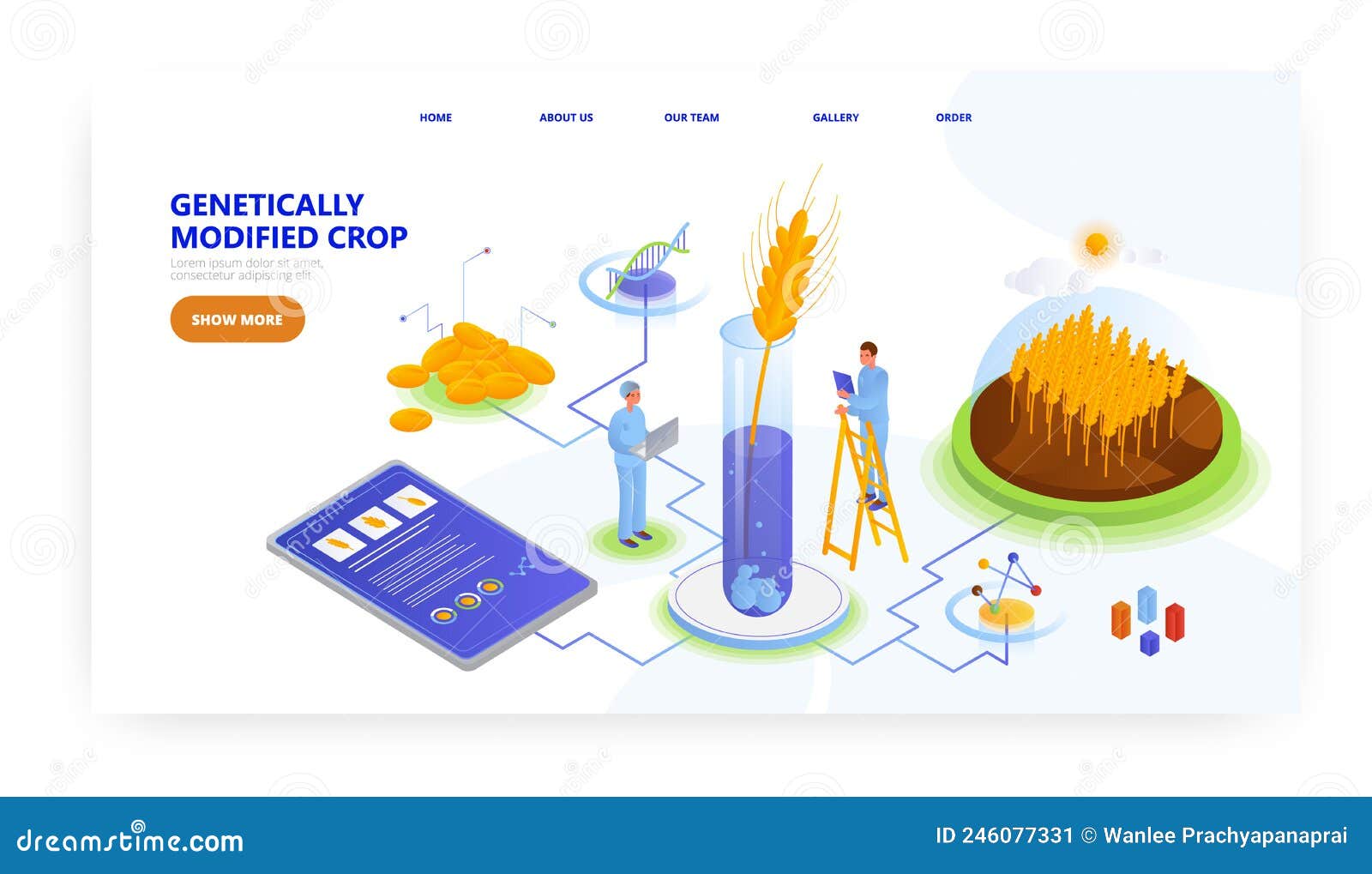 Crop Science Linear Icons Set. Agronomy, Genetics, Biotechnology ...