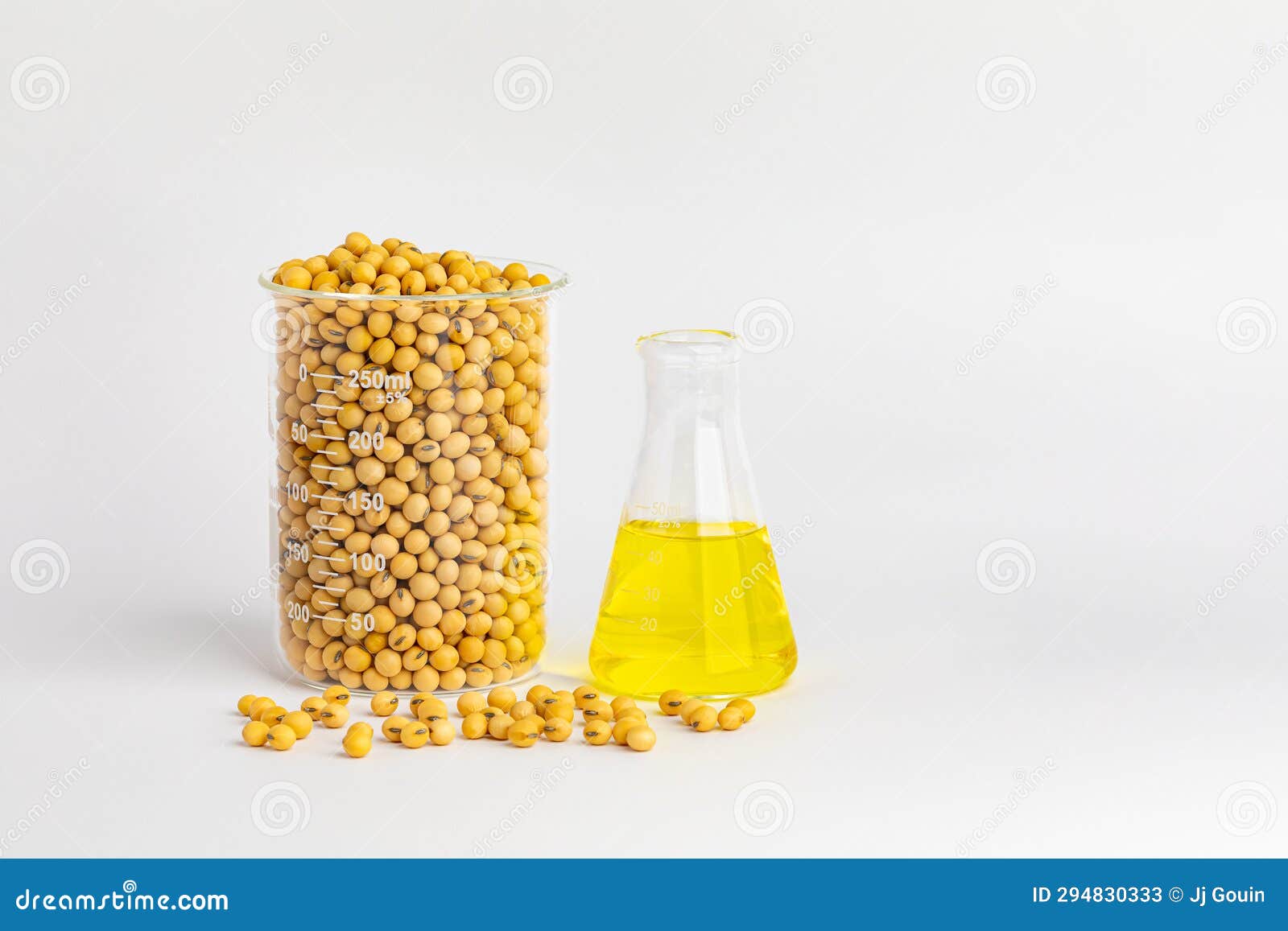 Soybeans with Laboratory Beaker. Stock Image - Image of diesel, farming ...