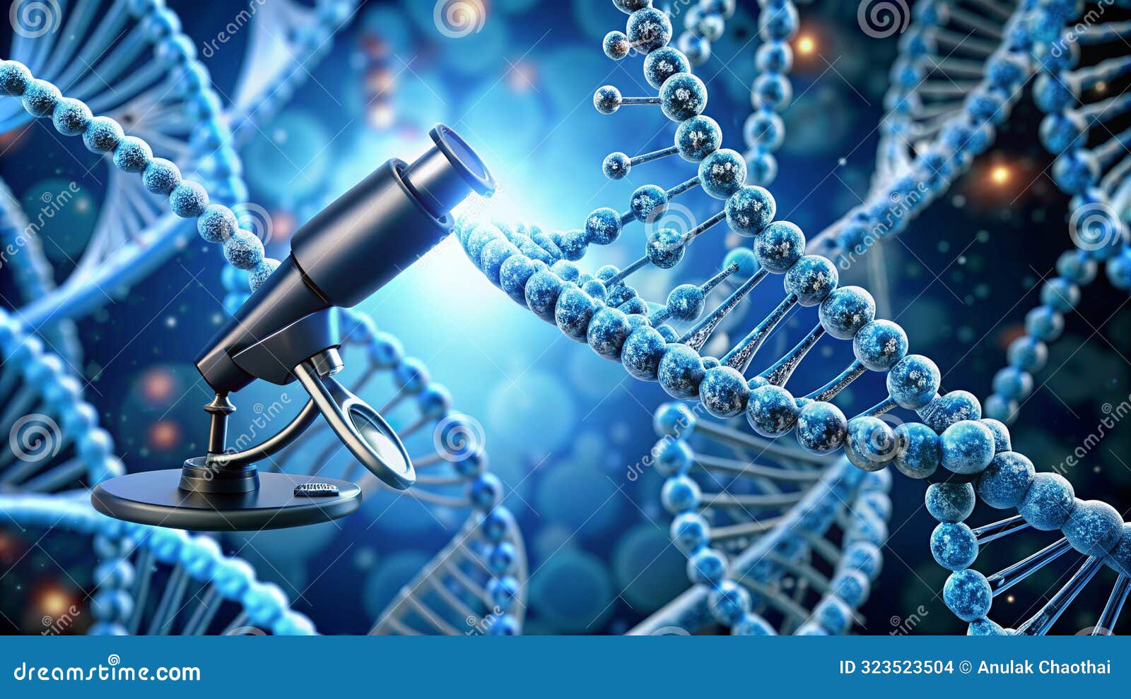 Genetically Modified DNA Under the Microscope Generative AI Stock ...
