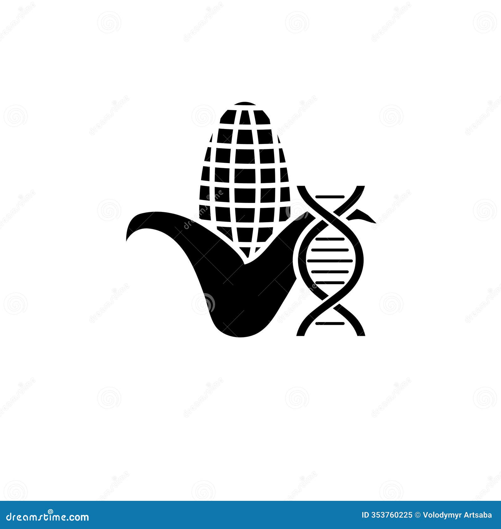 Genetically Modified Organisms Corn Solid Flat Vector Icon Isolated on ...