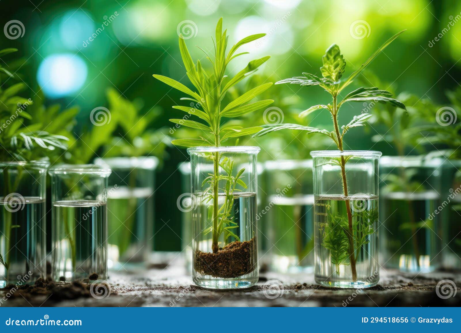Genetically Modified Plants. Plant Seedlings Growing Inside of Test ...