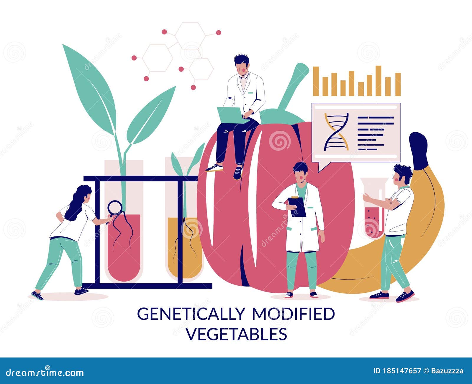 Genetically Modified Vegetables, Vector Concept for Web Banner, Website ...