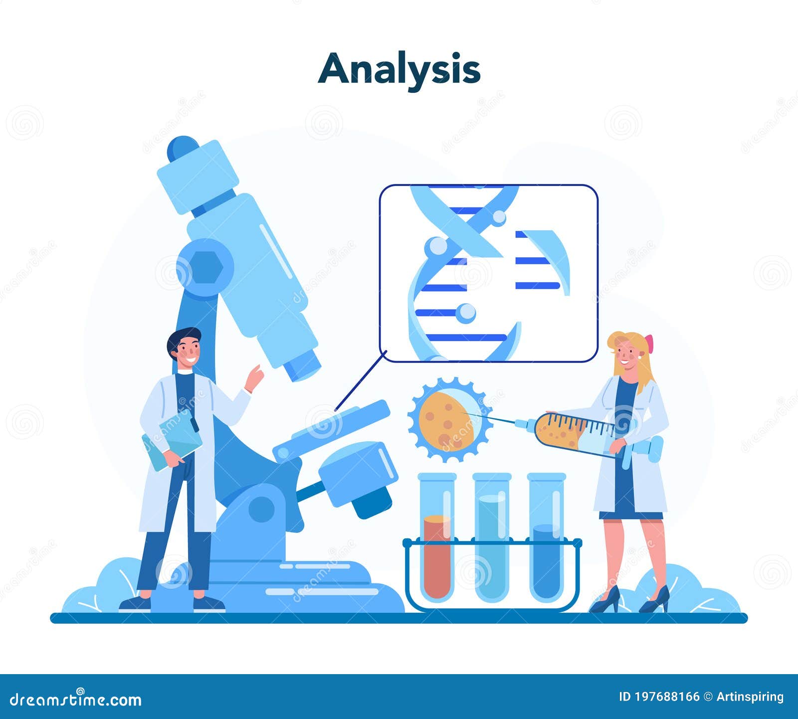Geneticist Concept. Medicine and Science Technology Stock Vector ...