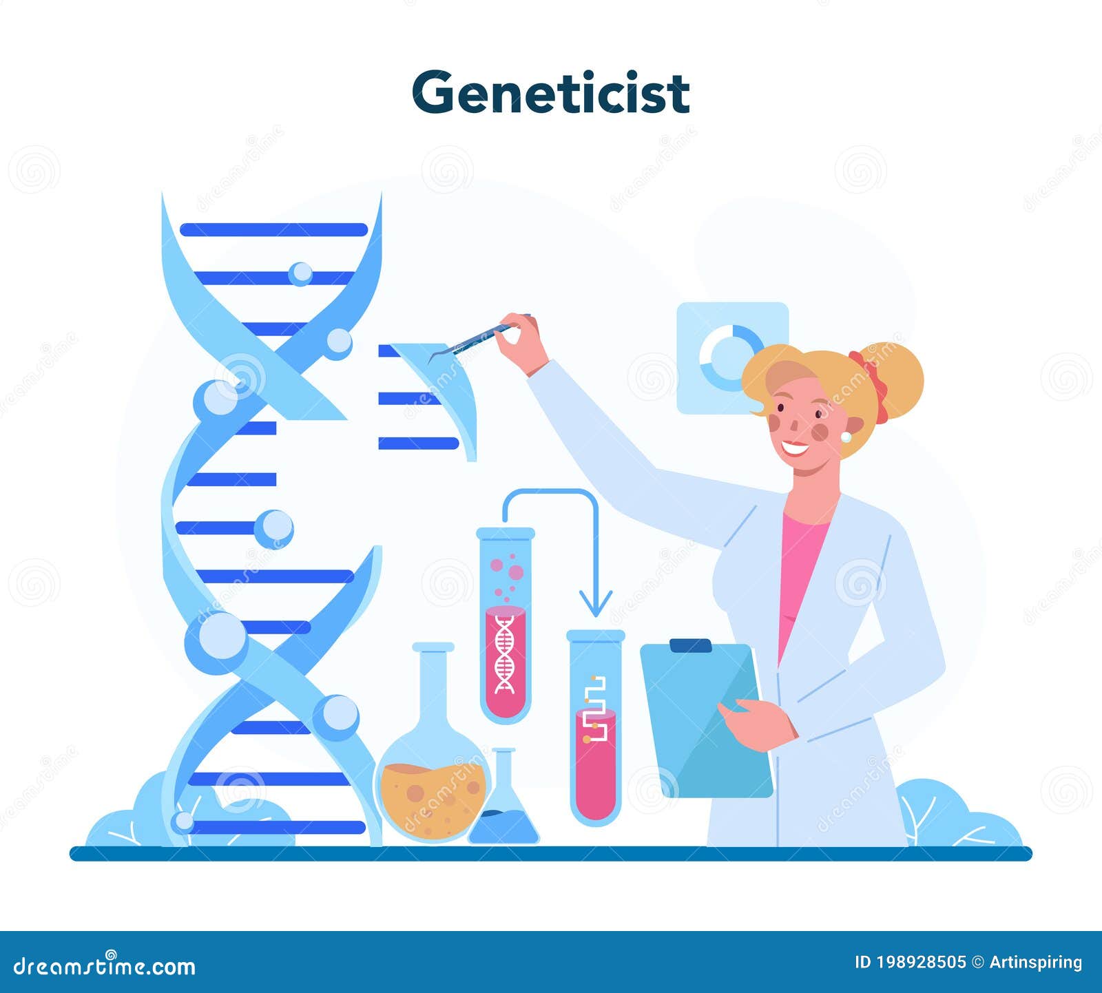 Cartoon Geneticist Who Makes Genetic Manipulation | CartoonDealer.com ...