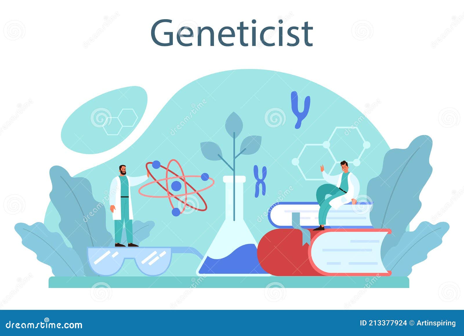 Geneticist Concept. Medicine and Science Technology Stock Vector ...