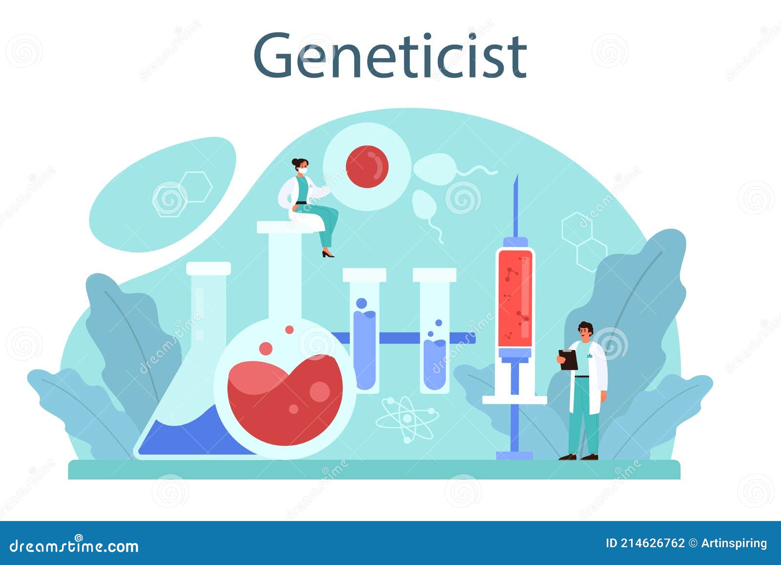 Geneticist Concept. Medicine and Science Technology Stock Vector ...