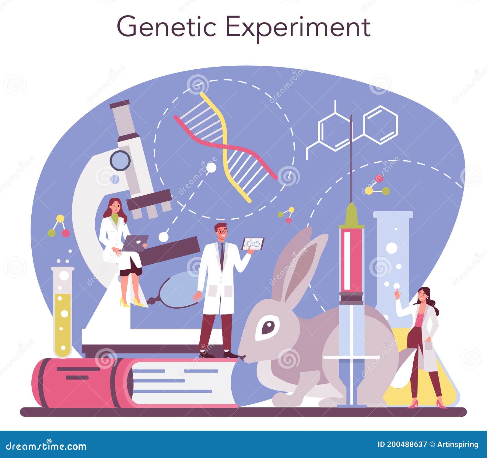 Geneticist Concept. Medicine and Science Technology Stock Vector ...