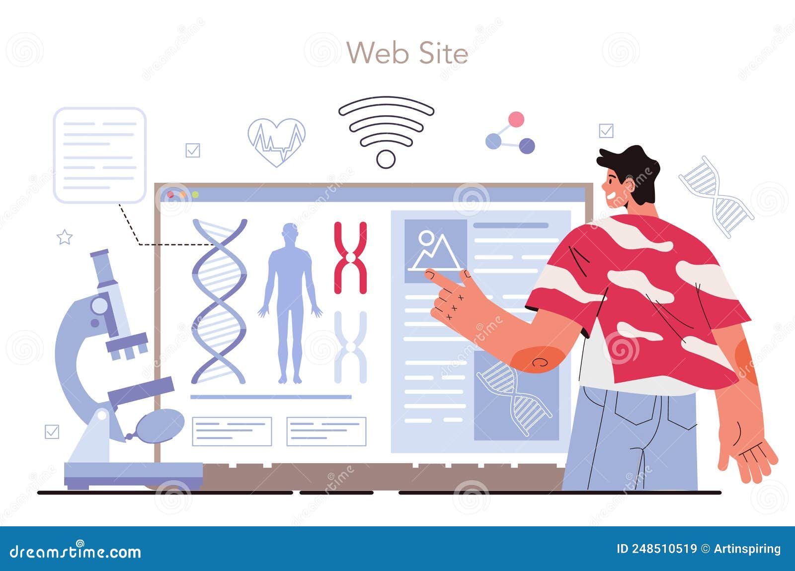 Geneticist Online Service or Platform. Scientist Work with DNA ...