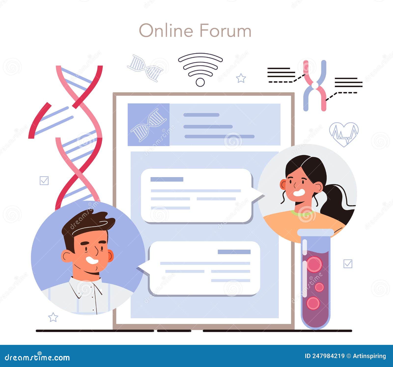 Geneticist Online Service or Platform. Scientist Work with DNA ...