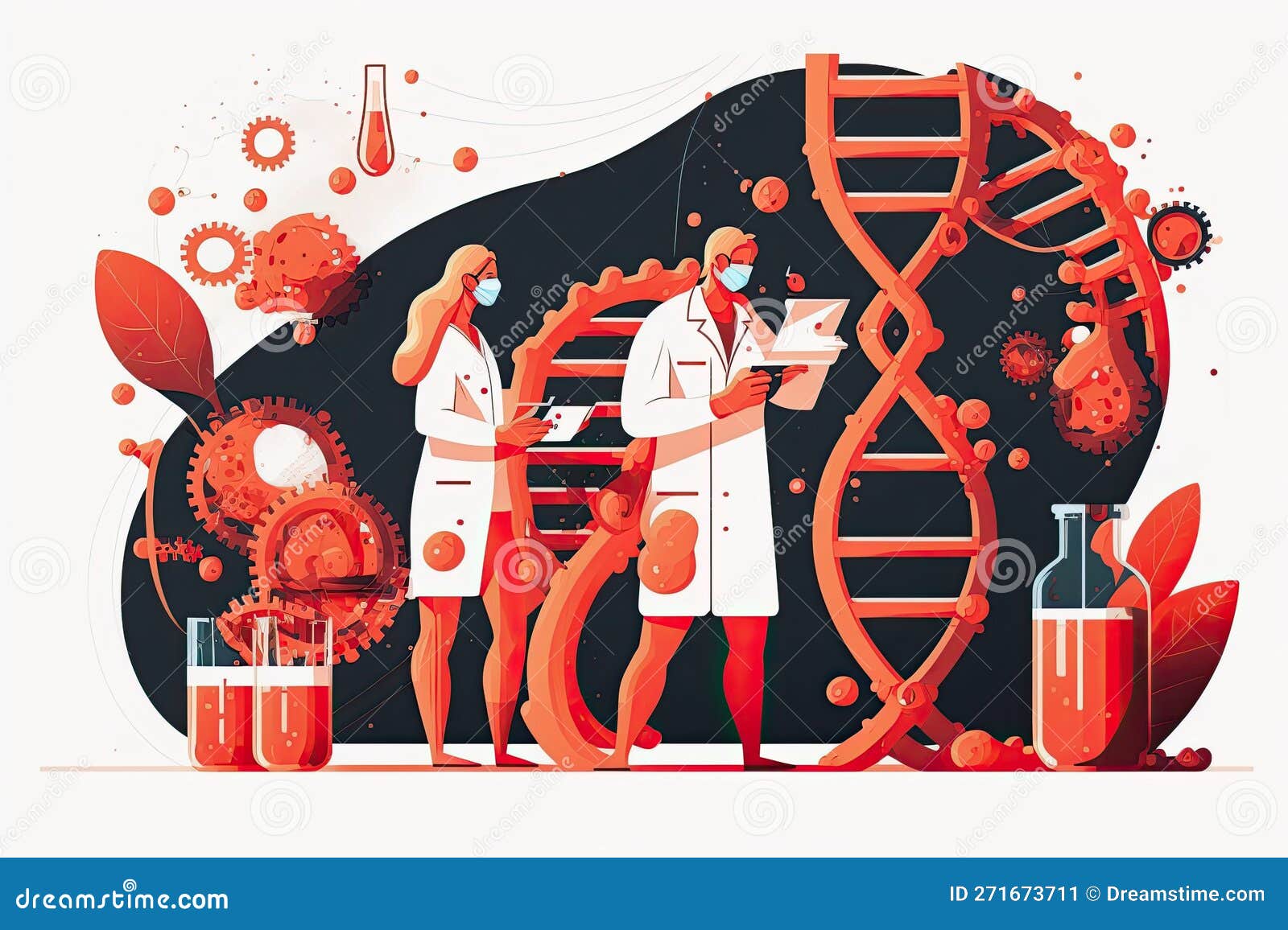 Geneticists and Forensic Scientists Checking DNA Results Stock ...