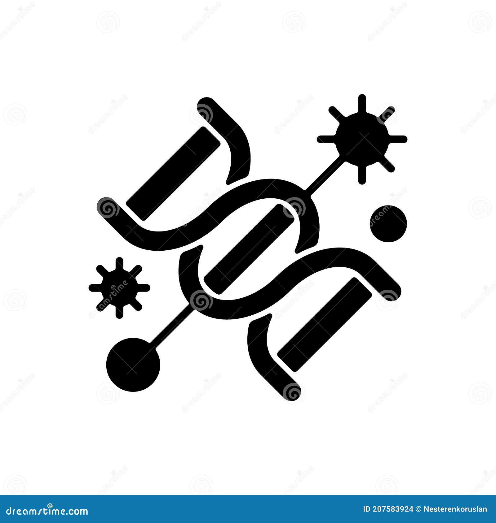 Black DNA Mutation, Change Gene Flat GMO Icon, Sign. Symbol Genetically ...