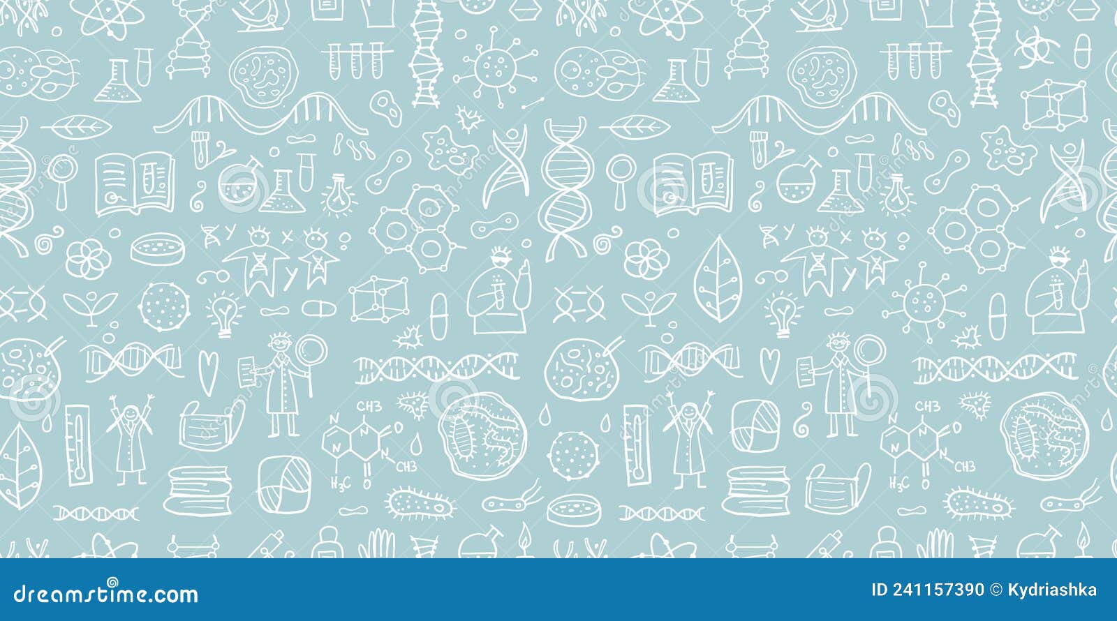 Genetics and Chemistry, Biology Seamless Pattern for Your Design Stock ...