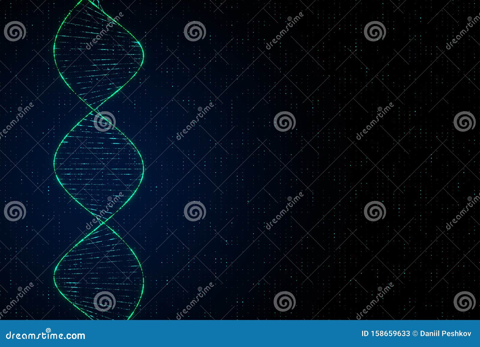 Genetics Concept with Digital Dna Spiral and Abstract Technology ...
