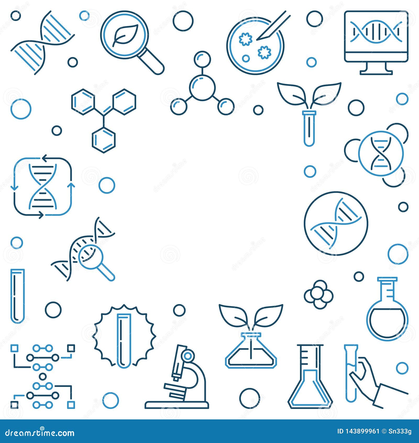 Genetics Concept Outline Square Frame. Vector Illustration Stock Vector ...