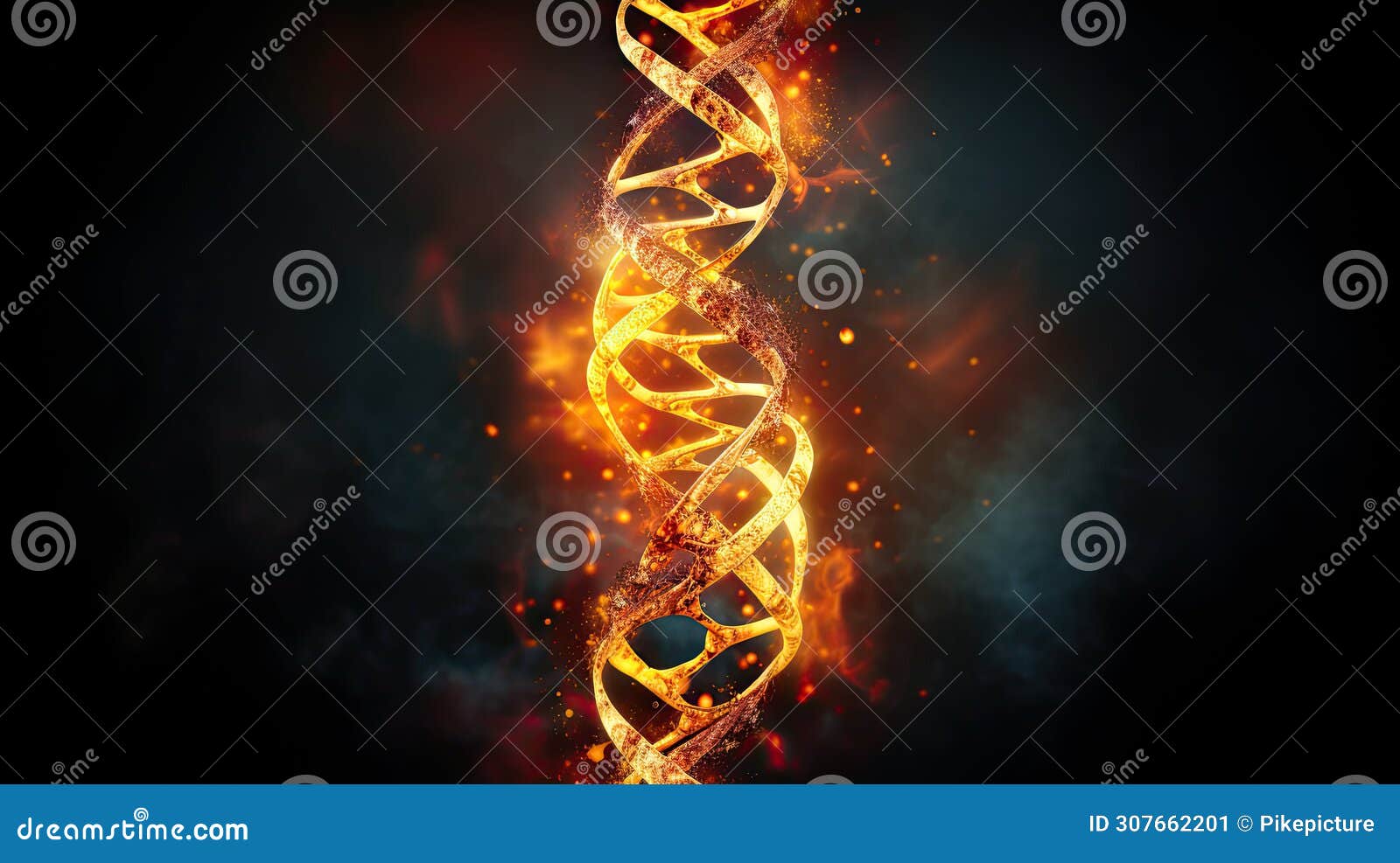 Genetics dna fire stock illustration. Illustration of science - 307662201