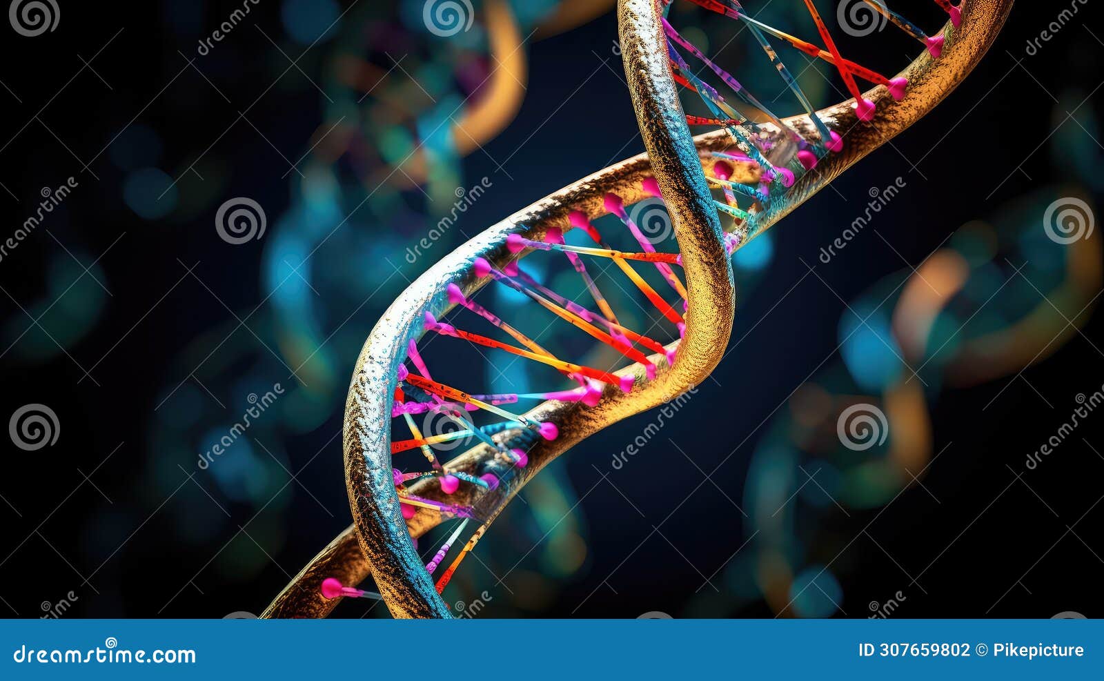Genetics dna spiral stock illustration. Illustration of watson - 307659802
